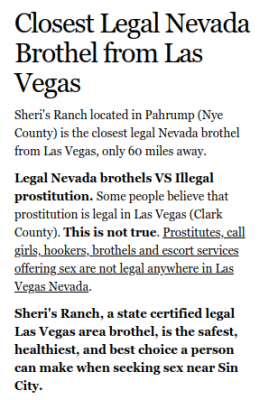 What Brothel is Closest to Las Vegas? | Nevada Brothels